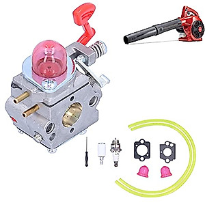 Blower Carburetor, 545081855 Carburetor Fit for Craftsman 358794600 25cc 200 Mph / 430 CFM Gas Blower with Gasket, Fuel Line, Primer Bulb, Sparking Plug, Fuel Filter, Screwdriver