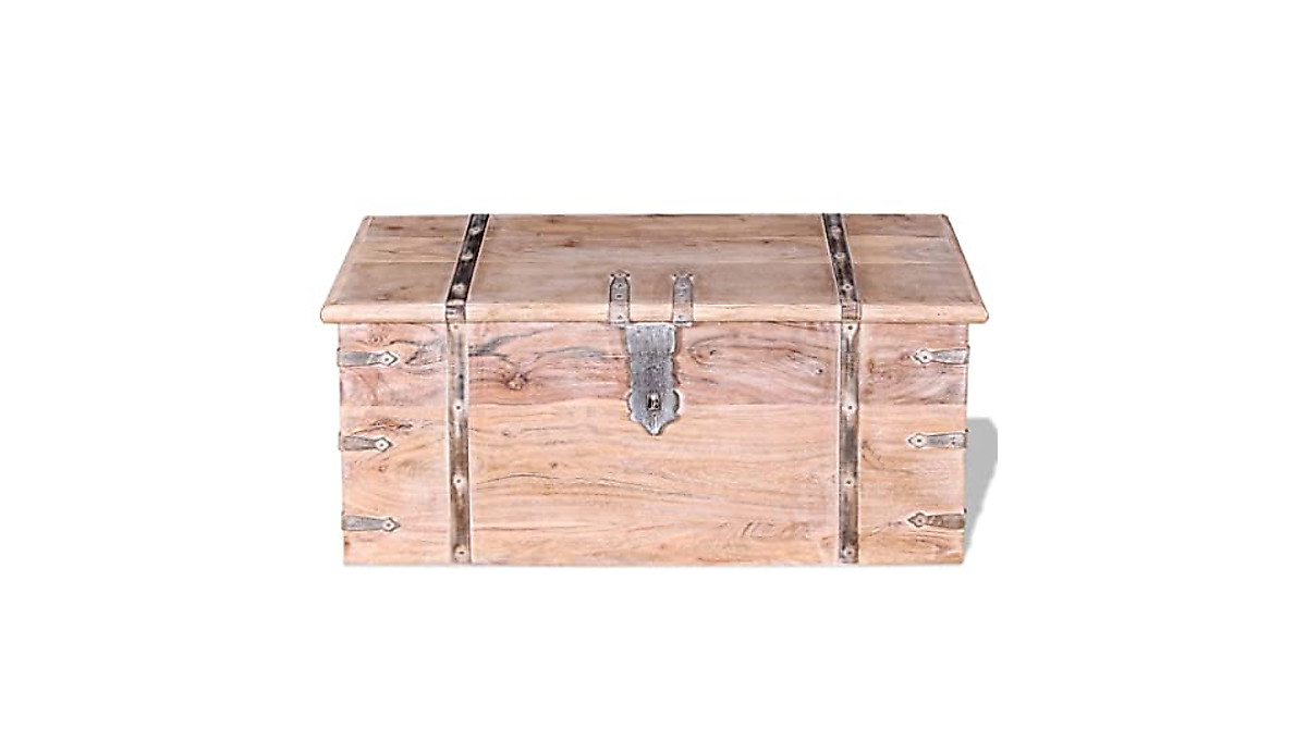 SKM 2 Piece Acacia Wood Storage Chest Set