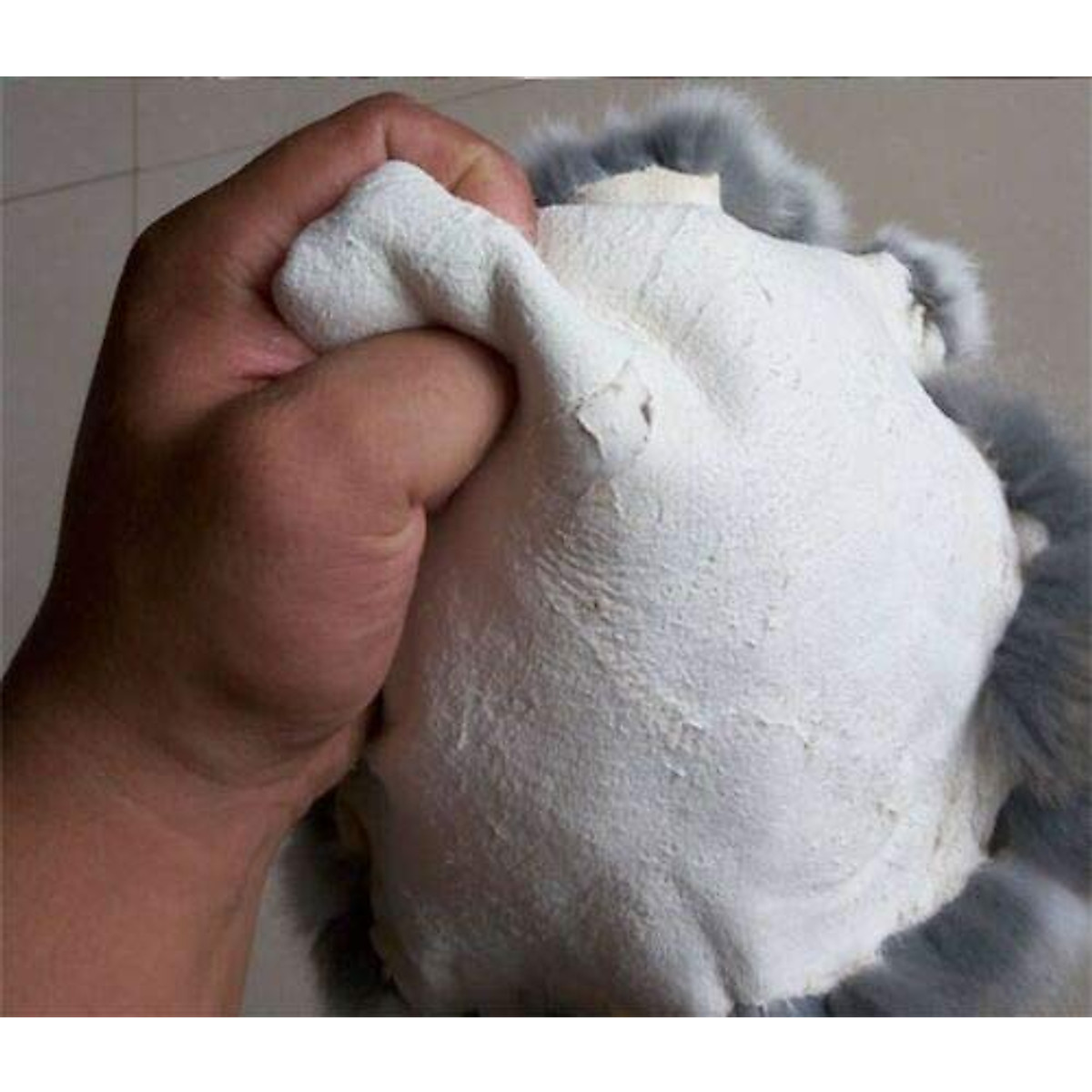 Natural Grey Rabbit Fur Pelt (10" by 14" with Sewing Quality Leather) - Soft Professionally Tanned 1PCS