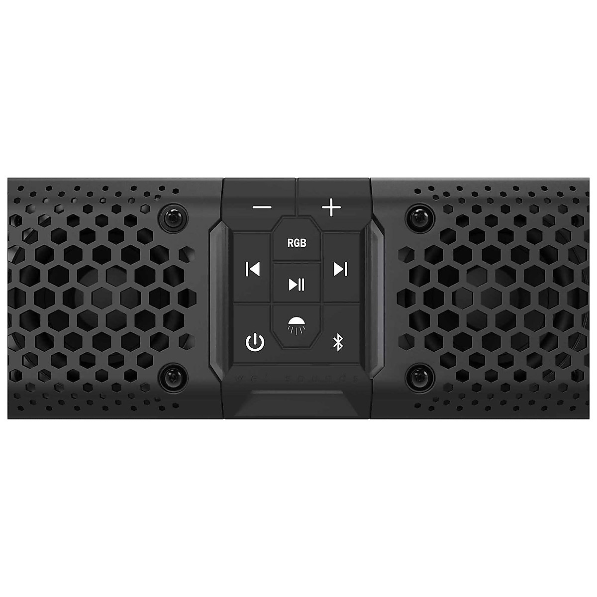 wet sounds Stealth XT 6-B - All-in-One IP67 Weatherproof 300-Watt Amplified Bluetooth 6-Speaker Soundbar with Remote - Black