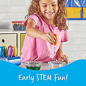 Learning Resources Jumbo Colorful Eyedroppers - Set of 6 with Stand, Ages 3+, Science Class Tools, Preschool Science, Sensory Accessories,Droppers for Kids,Back to School Supplies,Teacher Supplies