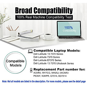 BOWEIRUI XCNR3 Laptop Battery Compatible with Dell Latitude 13 7370 Ultrabook Series WY7CG MH25J P63NY N3KPR G7X14 0G7X14