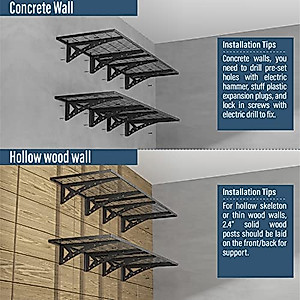 Sanhang 2-Pack 2x3ft Garage Storage Rack, Suitable for Garage, Storage Room Wall-Mounted Storage Shelf, Black