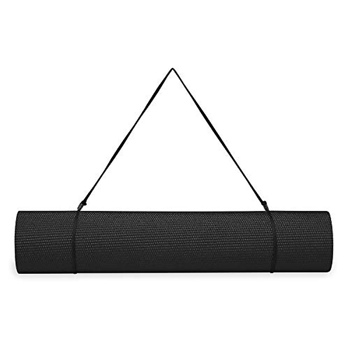 Gaiam Essentials Premium Yoga Mat with Carrier Sling, Black, 72 InchL x 24 InchW x 1/4 Inch Thick