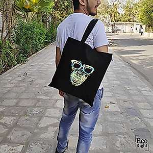 Ecoright Aesthetic Canvas Tote Bag for Women, Cute, Reusable Cotton Bags for School, Gym, Shopping, Beach & Groceries, Gifts