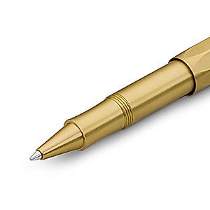 Kaweco Brass Sport Gel/Ballpoint Pen Including 0.7 mm Rollerball Pen Refill for Left Handed and Right-Handed in Classic Design with Ceramic Ball I Gel Rollerball 13.5 cm