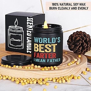 AREOK Funny Christmas Gifts for Dad from Son Daughter Kids - Worlds Best Dad Gifts for Fathers Day Candle, Step Dad Birthday Gift Ideas for Dad Presents, Dad Fart Candle for Dad, Sandalwood Candle