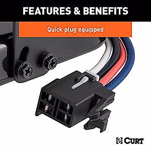 CURT 51140 TriFlex Electric Trailer Brake Controller, Proportional, 7 x 5 x 2.63 inches, Black