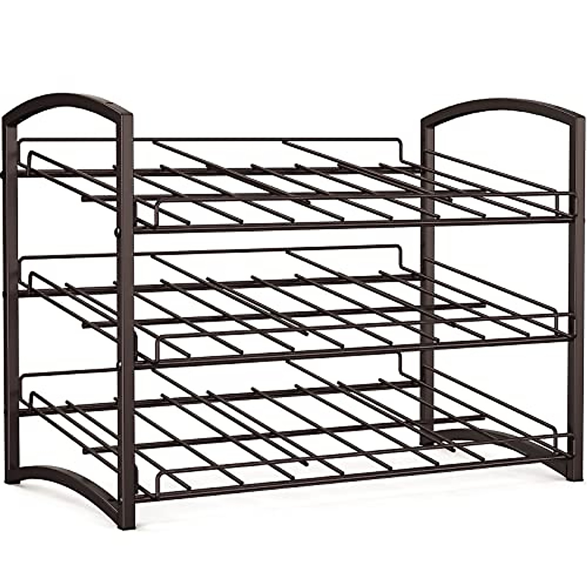 FURNINXS Can Rack Organizer, 3-Tier Stackable Can Holder Dispenser for Kitchen Pantry or Cabinet Organization and Storage Holds up to 36 Cans FNCR01D, Bronze