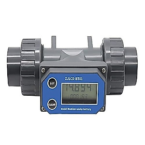 DN25-DN80 Water Flow Meter, LCD Digital Display Flowmeter, PVC Pipe Liquid Water for Farm Garden Irrigation - Long Lasting(DN32 Without Cable)
