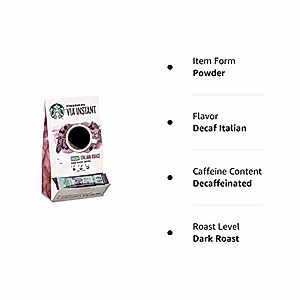 Starbucks VIA Instant Coffee—Dark Roast Coffee—Decaf Italian Roast—100% Arabica—1 box (50 packets)