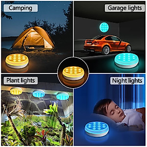 QOLNBY Pool Lights, Rechargeable Submersible LED Lights, IP68 Waterproof Underwater Lights,Type-C Floating Lights with RF Remote Control 200 ft, Magnets, Suction Cups for Bathtub,Pond,Party-1 Pack