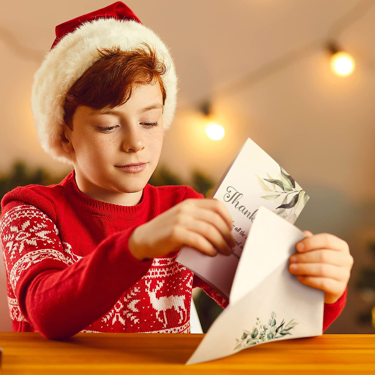 Jetec 100 Pack Thank You Cards with Envelopes Stickers Bulk Greeting Watercolor Cards for Family Loved Ones Wishes Holiday Celebration(Funeral)