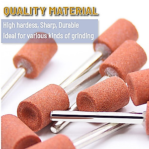 Sanding Bits for Rotary Tool, 42Pcs Different Shape Grinding Stone Sanding Drill Bits with 1/8 inch Shank, Aluminium Oxide for Metal Rust Removal, Deburring, Smoothing, Sharpening