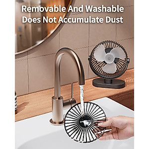 SWEETFULL USB Desk Fan Small Quiet - 3 Speeds Mini Personal Portable Fan 360° Rotation Adjustable, 6 Inch Office Table Cooling Gadgets on Desktop (Black)