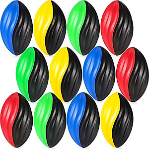 Jerify 12 Pcs Mini Foam Footballs for Kids Students 7 Inch Small Spiral Football Toys Easy Grip Waterproof Soft Emulation Foam Footballs for School Classroom Gift Sports Birthday Football Party Game