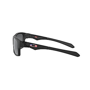 Oakley Men's OO9135 Jupiter Squared Rectangular Sunglasses, Matte Black USA Flag W/Prizm Black, 56 mm