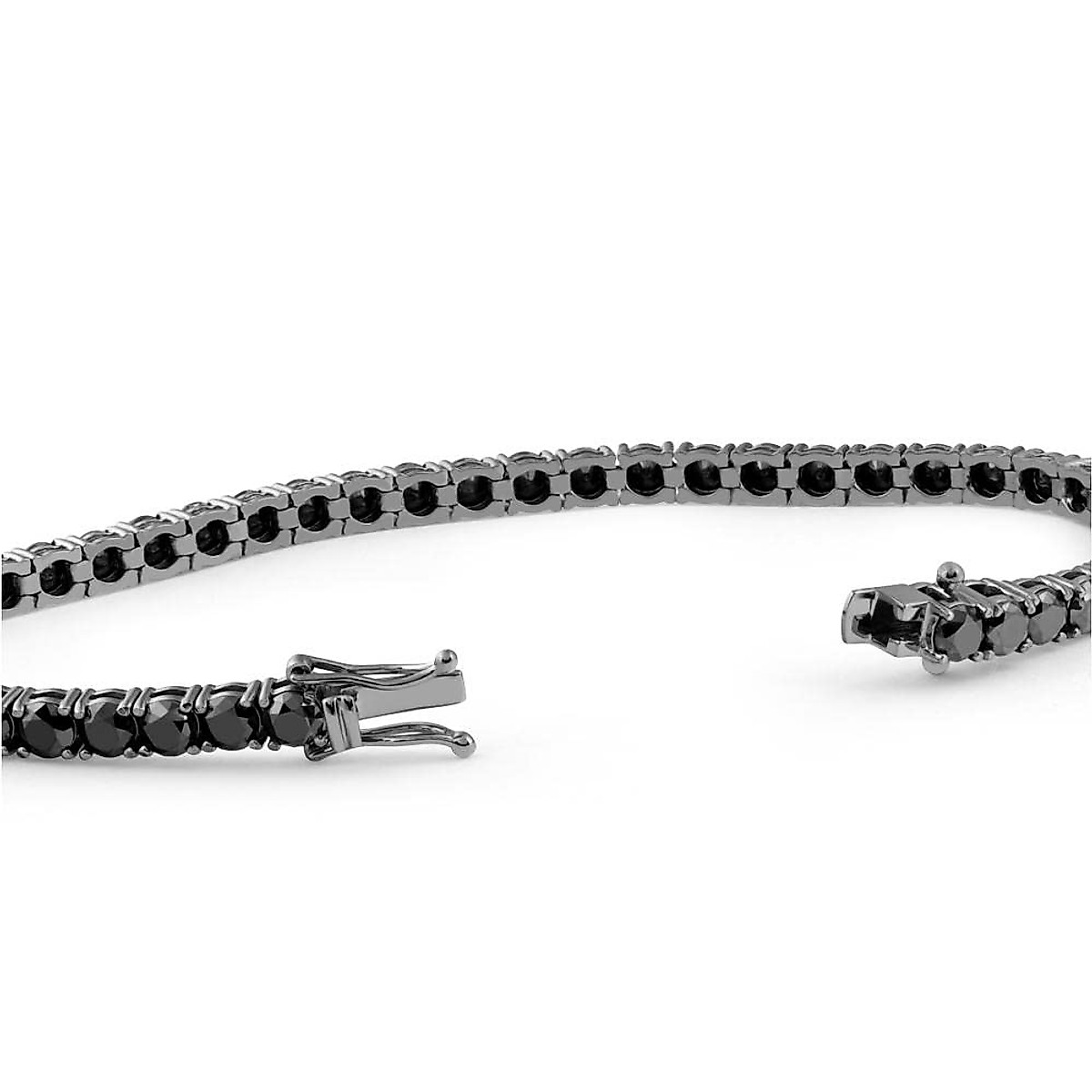 10 1/2 Ct Black Diamond Tennis Bracelet 14k Black Gold 7"