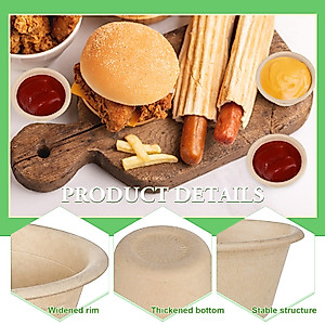Zubebe 800 Packs 2 oz Disposable Bagasse Fiber Souffle Cups Condiment Cups Natural Bagasse Fiber Sauce Cups Sample Cups Tasting Cups for Small Sauce Portion Sample Snack Charcuterie Serving