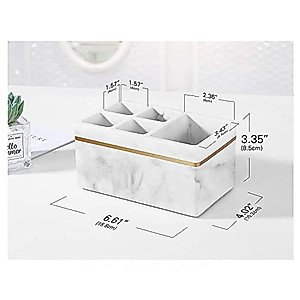 Luxspire Vanity Bathroom Tray Toilet Tank Storage Tray, 5 Slots Electric Toothbrush Holders,