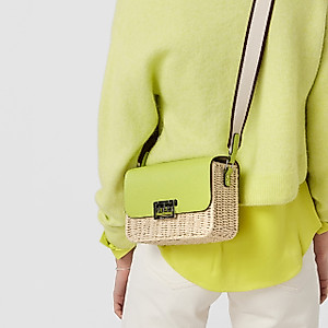 TOUS Legacy Summer crossbody bag lime green raffia