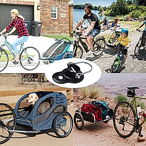 Black Bike Trailer Coupler Hitch, Coupler Hitch Attachments for a Wide Range of Bicycle Carriers, Bicycle Trailer Accessories, Trailer Sizes