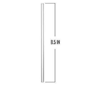 G Reusable Glass Straws Clear - 8.5 inches x 8 mm Straight Drinking Straws Healthy Eco-Friendly BPA Free 4 Pack with 2 Cleaning Stainless Steel Brushes