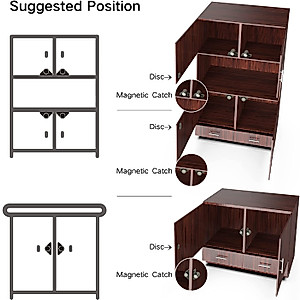 Sunivaca 4 Pack Cabinet Magnets Strong, Magnetic Door Catch, Cabinet Door Closers, Magnets for Cabinet Doors Latches Hardware - Bronze