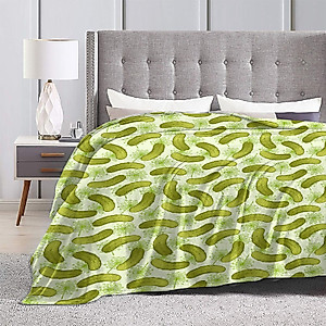 New Dill Pickles Throw Blankets Flannel Blanket Pickles Blanket Soft Bed Throw Blanket Luxurious Warm Cozy Throw Blanket All-Season for Couch Sofa Bed for Adults Kids Boys Teens Gift 50"x40"