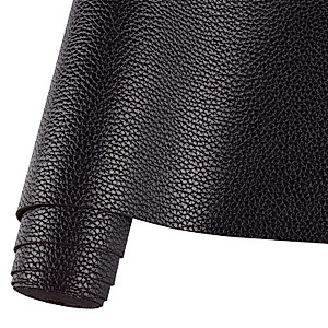 HGUAN Solid Color Black Faux Leather Sheets 12"X53"(30cmX135cm),Very Suitable for Making Leather Earrings,Bows,and DIY Projects (Black)