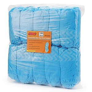 Disposable Shoe Cover - 100 Pack (50 Pairs), Non Woven Fabric Waterproof Non-slip Boot Cover for Indoor Outdoor