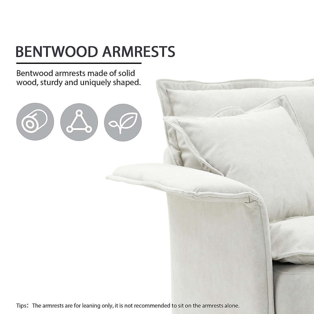 GNIXUU 95" L Shaped Sectional Sofa Couch for Living Room, Modern Tech Cloth Farbic 3 Seat Cloud Couch with Deep Seat and Ottoman, Comfy Upholstered Modular Sofa for Apartment, Office(Beige)