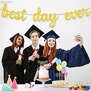 KatchOn, Gold Best Day Ever Banner - 10 Feet, No DIY | Gold Glitter Best Day Ever Sign, Graduation Decorations | Best Day Ever Decorations, Wedding Day Decorations, Graduation Party Decorations 2023