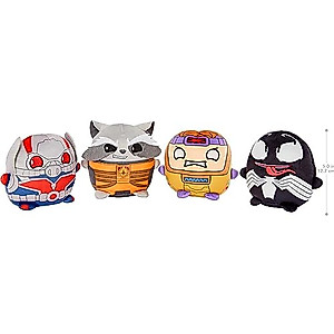 Mattel Marvel Cuutopia Set of 4 Plush Figures, Instant Collection of 5-inch Soft Rounded Pillow Toys Inspired by Fan-Favorite Characters