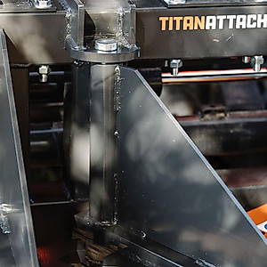 Titan Attachments Post and Tree Puller for Skid Steers, 3,000 PSI Single 2x10 Hydraulic Cylinder, Optional Push Bar Guard, Universal Landscape Tool Removes Tree Roots and Fence Posts