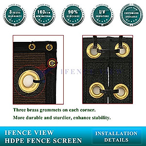 Ifenceview 4'x5' to 4'x50' Brown Shade Cloth/Fence Privacy Screen Fabric Mesh Net for Construction Site, Yard, Driveway, Garden, Railing, Canopy, Awning 160 GSM UV Protection (4' x 5')
