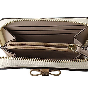 Kate spade new york wrapping party small zip cardcase (parchment/gold)