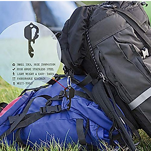 Keychain Multi-tools,Stainless Steel Pocket Tool Indoor Outdoor Multifunction Tool Lightweight EDC Gadget for Screwdriver, Wrench, Bottle Opener, Ruler, Spoke, Key Shaped Black