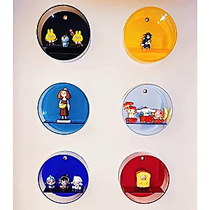 ROYALITA Acrylic Floating Display Shelf for Funko Pops, Handmade Wall Display Shelves - Perfect Display for Funko Pop Figures, Colorful Acrylic Display for Collectibles,Black
