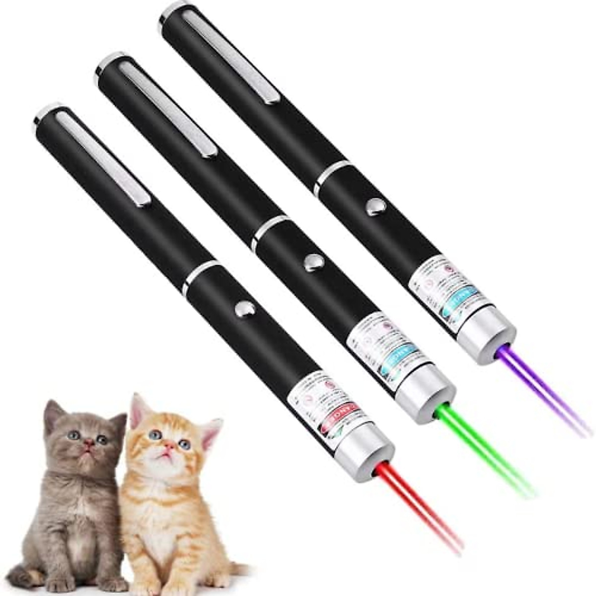 WNZQK Laser Pointer for Cats Dogs Pet Interactive Toys Laser Presentation Remotes Red Green Purple Light Laser Pointer for Cats Chargeable (1 PCS Pack Green Light, USB Rechargeable)