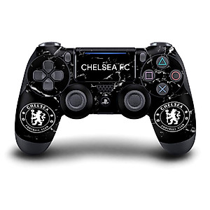 Head Case Designs Officially Licensed Chelsea Football Club Black Marble Mixed Logo Matte Vinyl Sticker Gaming Skin Case Cover Compatible With Sony PlayStation 4 PS4 DualShock 4 Controller