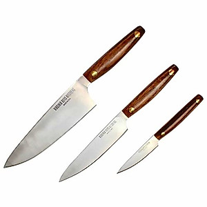 Virginia Boys Kitchens 3 Piece Chef Knife Set - Made in USA 420 High Carbon Stainless Steel - Chef, Utilty, Paring Knives