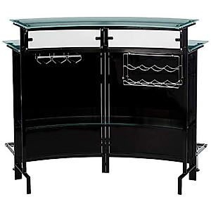 Coaster Home Furnishings Keystone Glass Top Bar Unit Black