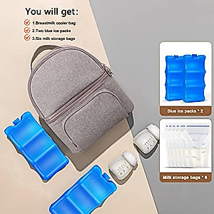 Breast Pump Bag, TSRETE Breastmilk Cooler Bag with Ice Packs, Double Layer Detachable Baby Bottle Bag for Working & Traveling Breastfeeding Moms