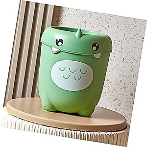 ORFOFE Cartoon Trash can Cans Desktop Slim Lovely Roomdinosaur Mini Kids with Ring Bathroomlight Childrens Decorative Bathrooms for Wastepaper Car Bins Makeup Cute Little Trash Household