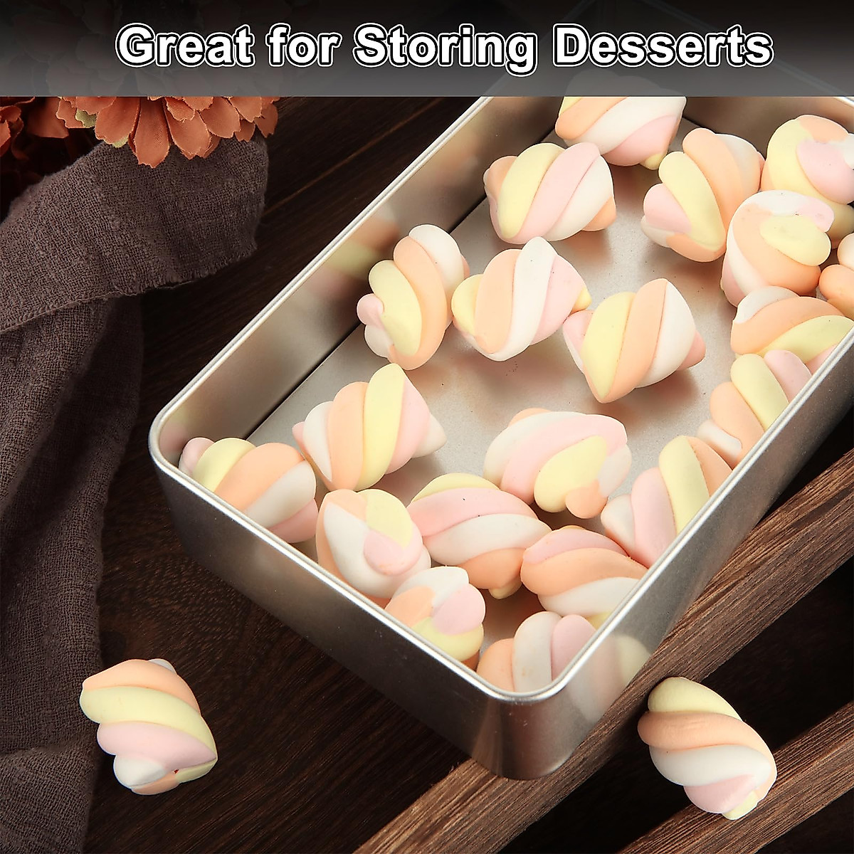 ACXFOND 10 Pack Empty Metal Tins Box with Lid, cookie tins with lids Tins Cans Storage Container for Treats, Gifts, Favors, Candle and Crafts (7.2 x 4.4 x 1.7 Inches)