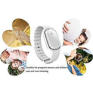 Wskvlcg Mosquito Repellent Bracelet with Time Display , Ultrasonic Mosquito Repellent Electronic Watch USB Rechargeable Anti M Black