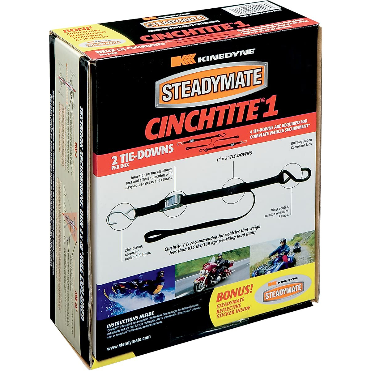 Steadymate 15464 Cinchtite 1 Tie-Down Strap - 2 Piece