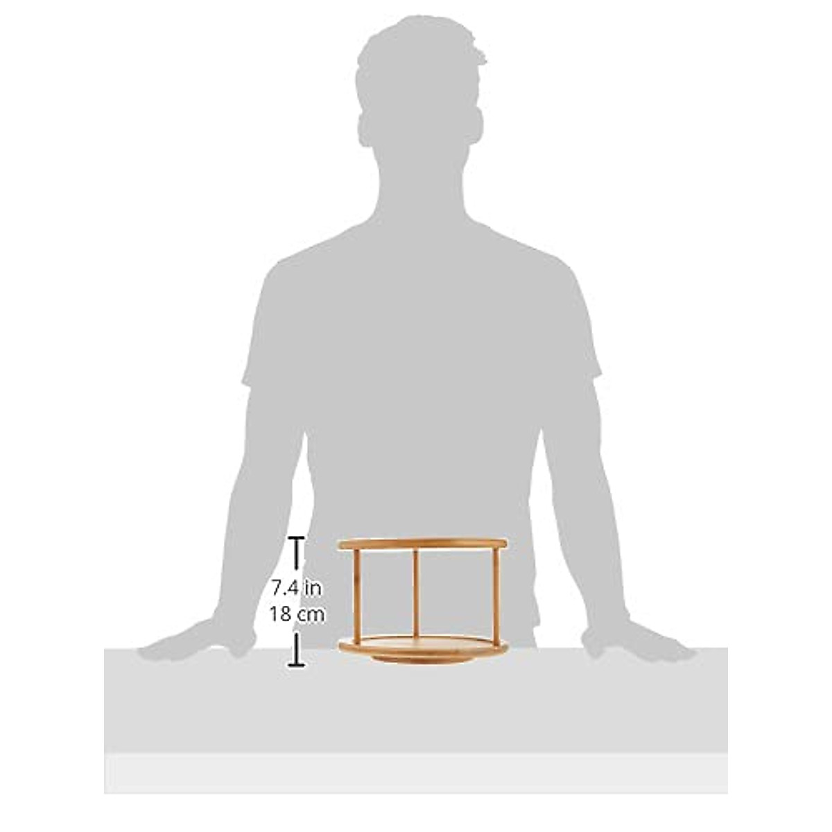 Lipper International 8302 Bamboo Wood 2-Tier 10" Kitchen Turntable