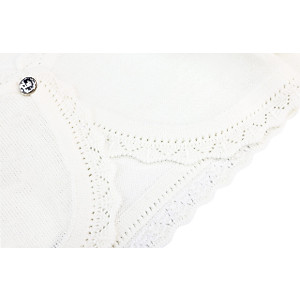 Lilax Little Girls' Knit Long Sleeve Button Closure Bolero Cardigan Shrug 3T Cream